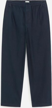 Arket Weite Hose Aus Baumwolle Und Leinen -Blau