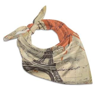 Generic Écharpe carrée en soie légère avec motif de tour Eiffel vintage en forme de papillon pour cheveux, foulard respirant, cadeau pour femme et homme, mult