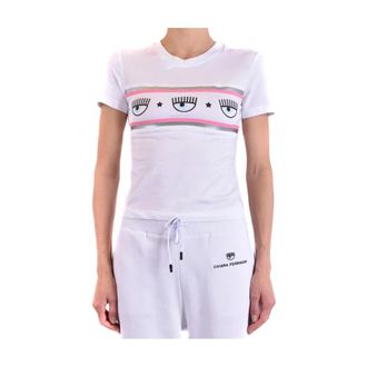 Chiara Ferragni Schickes Bedrucktes T-Shirt f&uuml;r Frauen - - Tops - Damen - Wei&szlig; - XS
