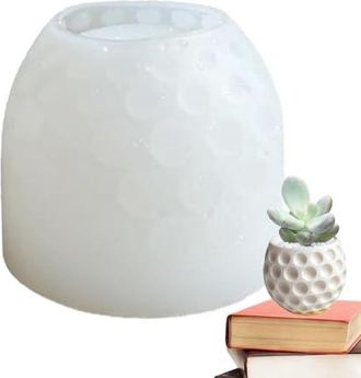 Generic Moule &agrave; pot de fleurs rond en silicone | Moule en c&eacute;ramique pour ciment et argile, pot de fleurs en r&eacute;sine &eacute;poxy, moule pour bougeoir