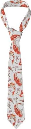 Generic Cravate Poisson Koi Et Fleur Confortable Tie &Eacute;l&eacute;gant Cravate Pour Hommes Pour Mariage L&Eacute;cole F&ecirc;te