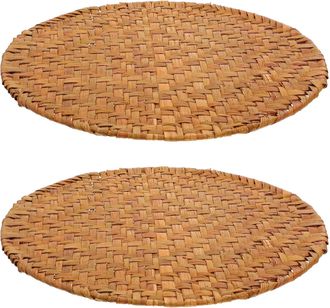 Angoily 2 Stück Schützende Tischsets aus Gewebtem Material Hitzebeständige Platzsets 22cm Rund Wärmeisolierende Tischunterlagen für Zuhause und Restaurant