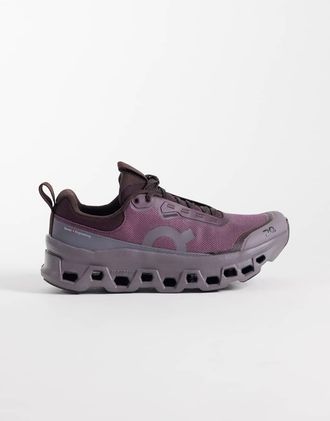 On Cloudmonster 1 chaussures de running imperm&eacute;ables marron et violet fonc&eacute;