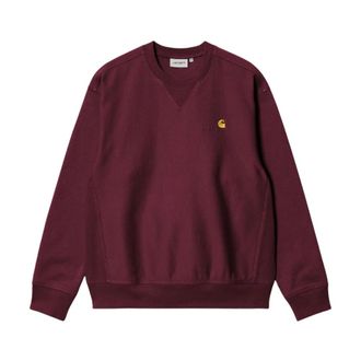 Carhartt Work in Progress American Script Sweatshirt - - Sweatshirts & Hoodies - Herren - Rot - S