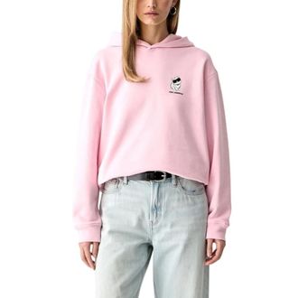 Karl Lagerfeld Femme, Sweatshirts et sweats &agrave; capuche, Rose, Taille: 40 FR B3W20048 Sweat &agrave; capuche