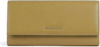 Coccinelle Femme, Accessoires, Jaune, Taille: ONE Size Portefeuille Souple M&eacute;tallis&eacute;
