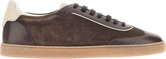 Brunello Cucinelli Smooth and suede leather sneakers Man 43+