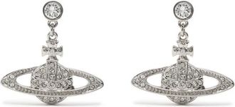 Vivienne Westwood Femme, Accessoires, Gris, Taille: ONE Size Boucles dOreilles en Cristal avec Finition Platine