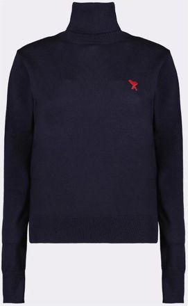 Ami Femme, Pulls, Bleu, Taille: 40 FR Ami de Coeur Turtleneck