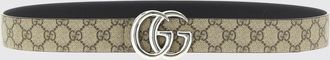 Gucci GG Marmont Wendeg&uuml;rtel aus GG Supreme-Gewebe und Leder mit Monogramm-Schnalle