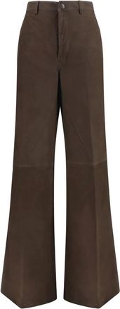 Rick Owens Geth Pantalon Large en Daim - Femme - Pantalons - Vert - Taille: W27