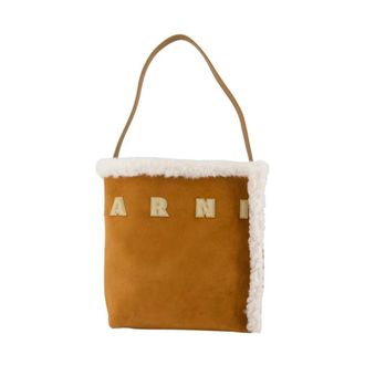 Marni Braune Leder Mini Shopper Tasche - - Bags - Damen - Braun - ONE SIZE