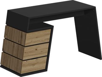 Vicco Schreibtisch Okaro, Anthrazit/Eiche, 105 x 50 cm mit 3 Schubladen