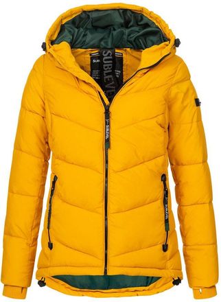 Sublevel Steppjacke Damen mit Kapuze gef&uuml;tterte Winter Jacke