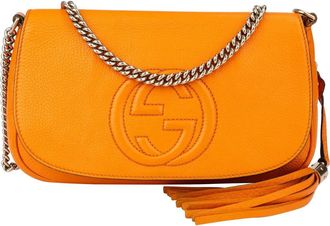 Gucci Crossbody Bags - Gucci Orange Leather GG Soho Crossbody Bag - Gr. unisize - in Orange - f&uuml;r Damen