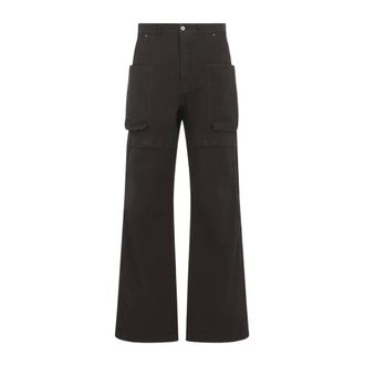 Rick Owens Homme, Pantalons, Brun, Taille: W32 Pantalon en Coton Marron Aw25