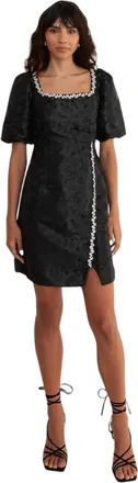 Lovedrobe Shift-Kleid f&uuml;r Damen, Jacquard, Party (Schwarz)