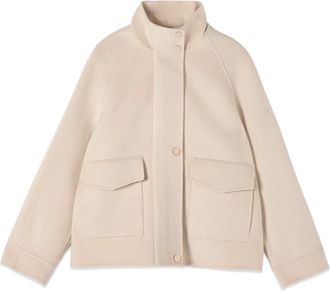 Oltre Femme, Vestes, Beige, Taille: 44 FR Manteau court en laine m&eacute;lang&eacute;e