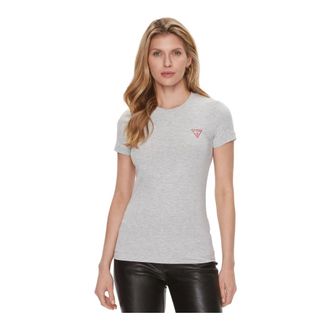 Guess Femme, Tops, Blanc, Taille: 38 FR Tshirt MC coton stretch