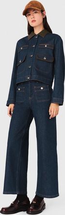 Maje Wide Jeans With Patch Pockets - Marineblau - Maje