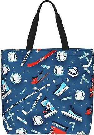 Generic Impression De Hockey Sur Glace Sac Fourre-Tout D&eacute;contract&eacute; Tote Bag Pliable Sac A Main Femmes Pour Plage Shopping Quotidienne
