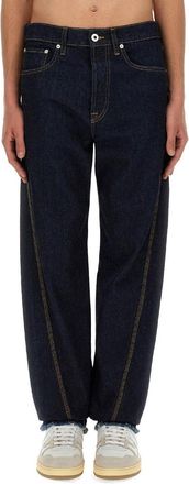Lanvin Twisted Cotton Jeans - Blue