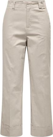 Only Only, Femme, Pantalons, Beige, Taille: 42 FR L32 Pantalon Tailleur Jambe Large