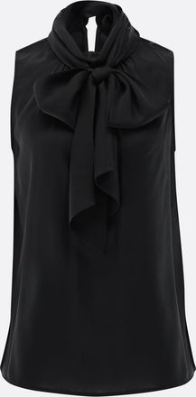 van Laack &Auml;rmellose Seidenbluse mit Schluppe