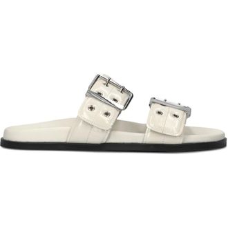 Toral Shoes Wei&szlig;e Leder Sommer Pantoletten - - Shoes - Damen - Beige - 38 EU