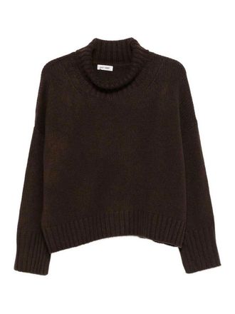 Soft Goat Pull Col Roul&eacute; - Marron
