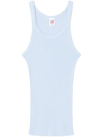 Re/Done d&eacute;bardeur en coton &agrave; design nervur&eacute; - Bleu