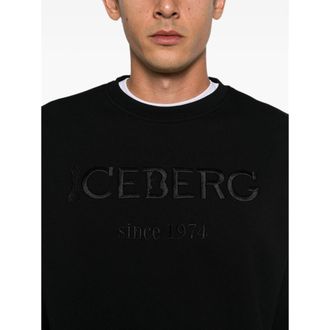 Iceberg Logo-Embroidered Sweatshirt - Black