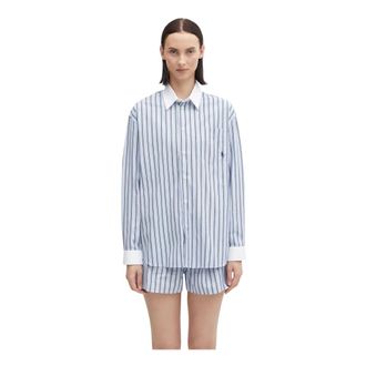 Sporty & Rich SRC Gestreiftes Oversized Hemd - - Blouses & Shirts - Damen - Blau - L