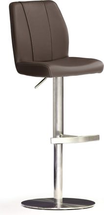 Robas Lund NA.OMI Barstuhl/-hocker, Leder/Edelstahl, rund/360 Grad drehbar, ca. 42 x 89-114 x 52 cm, braun