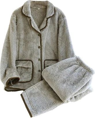 Generic Surv&ecirc;tement dint&eacute;rieur pour homme - Hiver chaud et moelleux - En polaire - Confortable - Pour les loisirs - Pyjama chaud - En flanelle - 2 pi&egrave;ces - En