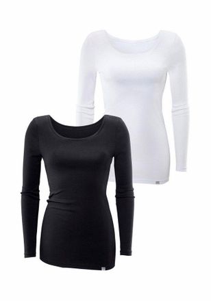 Bench Langarmshirt aus feiner Rippware (2er-Pack) aus weicher Baumwoll-Qualit&auml;t