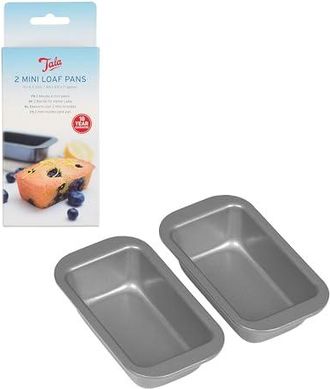 Tala Lot De 2 Mini Moules A Cake Pour Mini Pain Banana Bread Et Gateau 18,5 x 8 cm Acier Au Carbone Antiadhesif Empilable Poignees Lave Vaisselle Et Congel