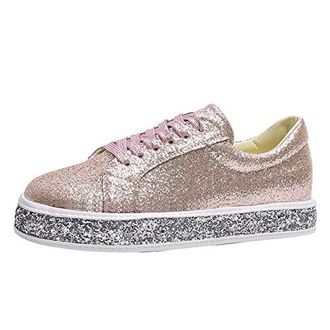Generic Chaussures &agrave; paillettes pour femme - &Eacute;l&eacute;gantes - L&eacute;g&egrave;res et confortables - &Agrave; lacets - Style d&eacute;contract&eacute; - Pour la marche, les mariages, les loisirs, r