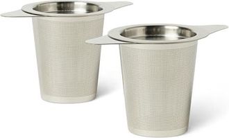 Amazon Basics Tee-Ei f&uuml;r Losen Blatt-Tee mit Deckel, 2-Teiliges Set, Edelstahl, Rostfrei und Sp&uuml;lmaschinenfest