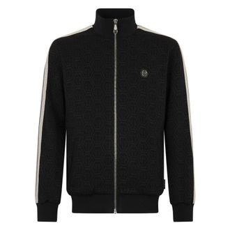 Philipp Plein Trainingsjacke Monogramm - - Sweatshirts & Hoodies - Herren - Schwarzk - XL