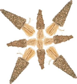 Cabilock Ostern Karotten Hängende 8 Stücke Stroh Gewebte Karotten Dekorationen für Ostern Dekorationen und Party