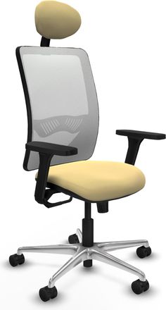 Piqueras y Crespo Arbeitsstuhl Zulema mit 3D-Armlehnen, h&ouml;henverstellbarer Lendenwirbelst&uuml;tze und festem Kopfteil, ausgestattet mit Sincro 3 Positionen und Schneidescha
