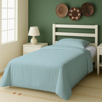 Pizuna Bettw&auml;sche 135x200 Baumwolle Babyblau, 400 Fadenzahl 100% Langstapelige Baumwolle weiche Satinbindung, Bettbezug 135x200 cm mit Knopfverschluss und 1 