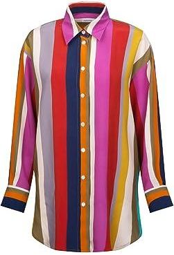 Seidensticker Chemisier à Manches Longues Coupe régulière Blouse, Bleu, 52 Femme