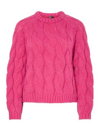 Pieces Pieces Pcjia Ls O-Neck Knit BC, Rose, XS Femme