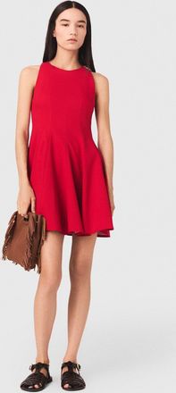 Maje Kurzes Ausgestelltes Leinenmixkleid - Rot - Maje