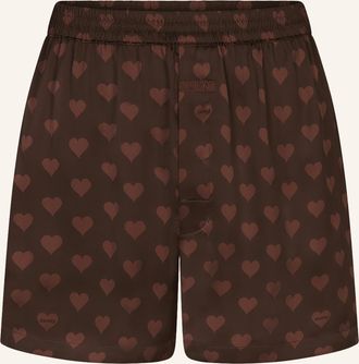 SKIMS Skims Boxershorts Sleep Sateen Aus Satin braun