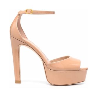 Stuart Weitzman Braune Leder Plateau Sandalen - - Shoes - Damen - Beige - 41 EU