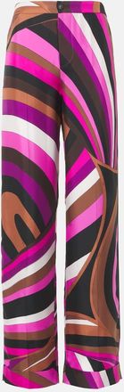 Pucci Weite High-Rise-Hose Iride aus Seiden-Twill