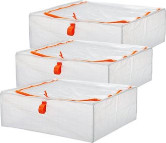 IKEA PARKLA Aufbewahrungskoffer, 55 x 49 x 19 cm (3 Stk.), Polypropylen, Zusammenklappbar, Rei&szlig;verschluss